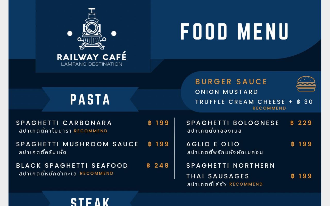 Railway Cafe Menu